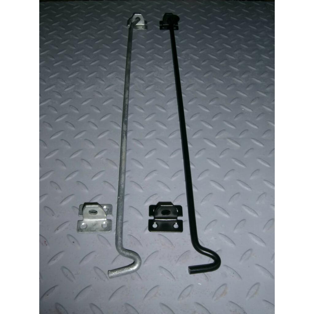Heavy Duty Extra Long Door Gate Cabin Hook & Eye 24" (600mm) Black or ...